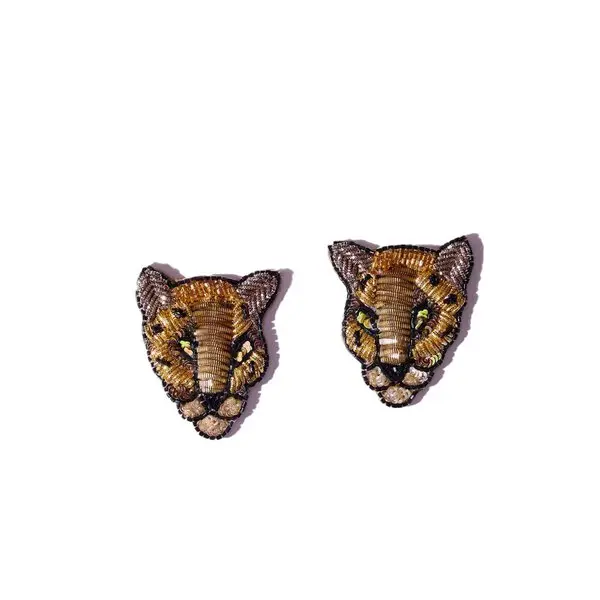 SIMITRI Cheetah Dangle Earrings - Gold