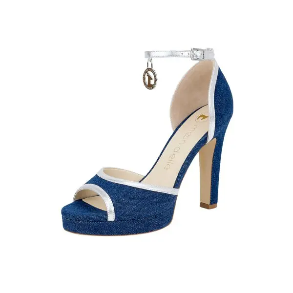 MOON D'ELLE Nebbiolina Denim High-heel Sandals - Blue