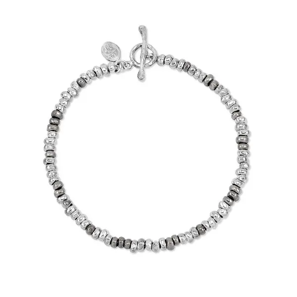 DOWER & HALL Signature Small Nugget Bracelet - Silver/black