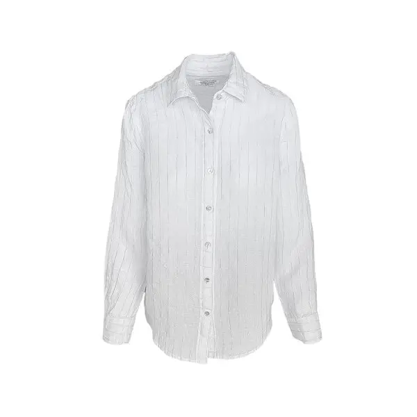 Haris Cotton Striped Linen Long Sleeve Shirt