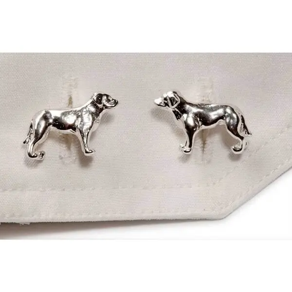 SIMON KEMP JEWELLERS Labrador Cufflinks In Sterling Siver - Silver