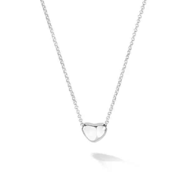 DOWER & HALL Heart Nugget Sterling Pendant Necklace - Silver