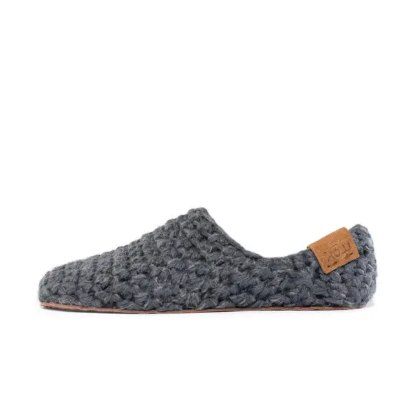 KINGDOM OF WOW Handmade Wool Slippers - Grey