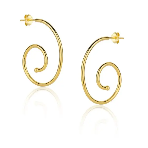 SPERO LONDON Spiral Sterling Silver Stud Earrings - Gold