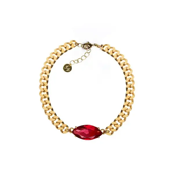 ADRIANA PAPPAS DESIGNS Marquise Zirconia Bracelet - Red