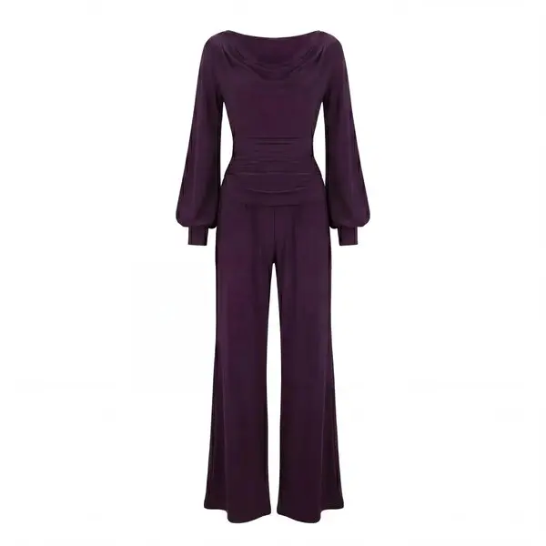 ATOM LABEL Indium Bell Sleeve Jumpsuit - Purple