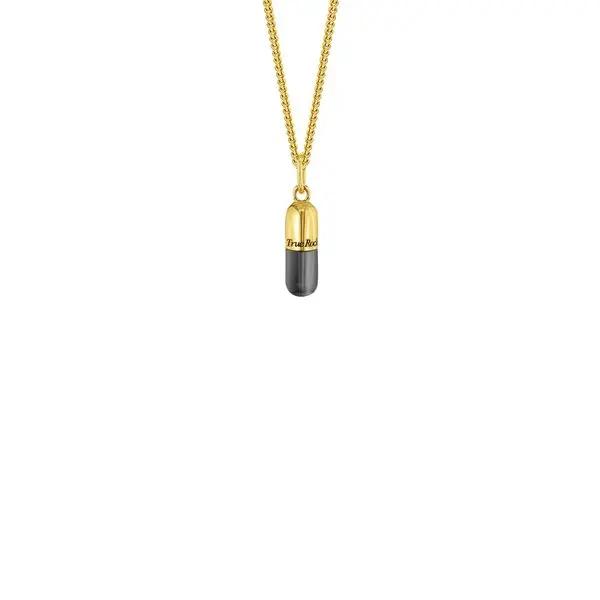 TRUE ROCKS Mini Pill Pendant - Gold/grey