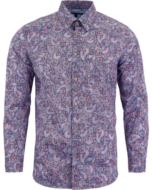 LORDS OF HARLECH Morris Paisley Shadow Shirt - Pink