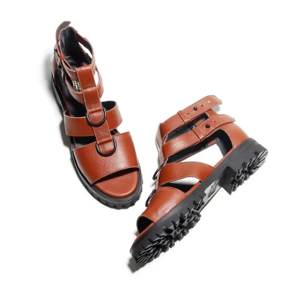 MAFALDA Pietra Havana Flat Sandals