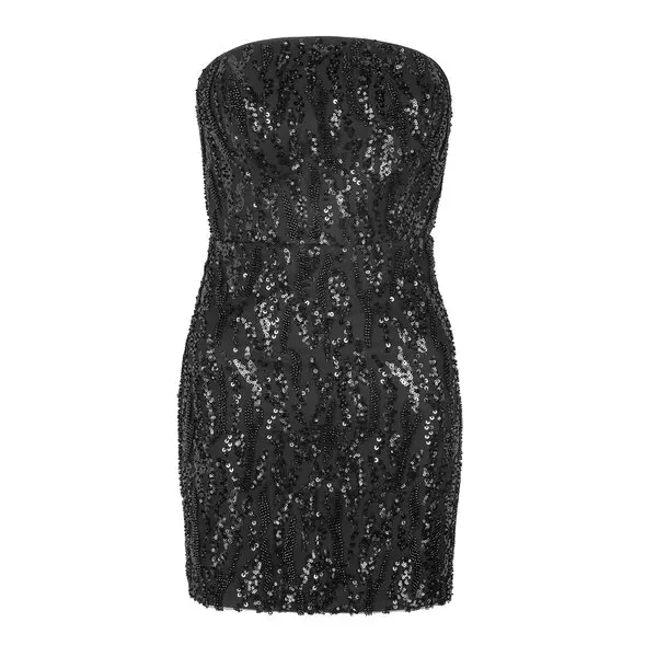 MARUSIYA LONDON The Izzy Beaded Mini Dress - Black