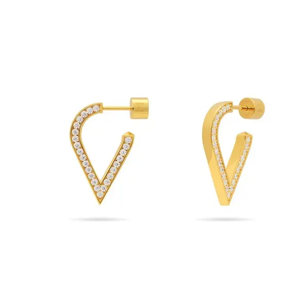 MEULIEN 18k Vermeil Waterdrop Drop Earrings With Cz - Gold