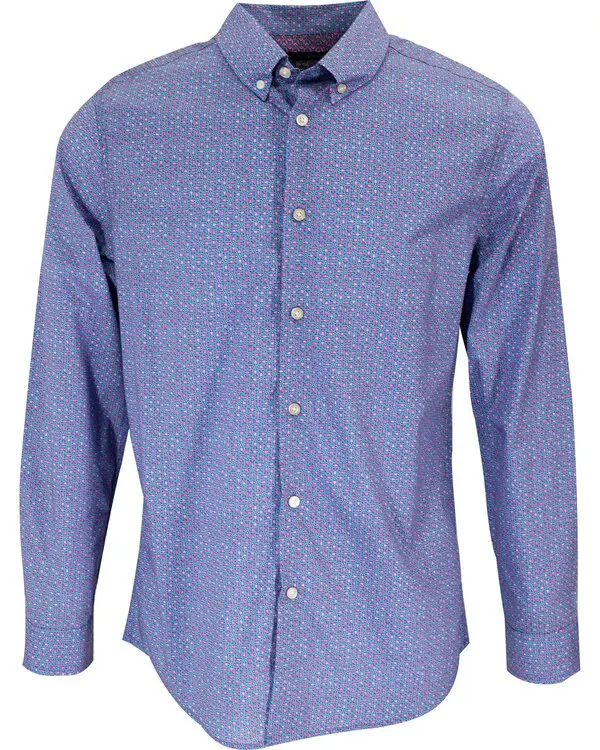 LORDS OF HARLECH Pink / Blue Morris Fish Geo Shirt Pink - Pink/blue