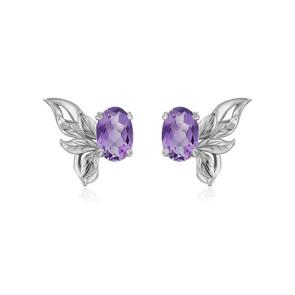 AZURA JEWELRY NEW YORK Sylphae Fairie Amethyst Earrings - Silver
