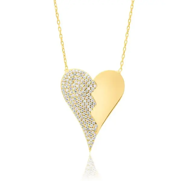 SHYMI Heart Necklace With Cubic Zirconia - Gold
