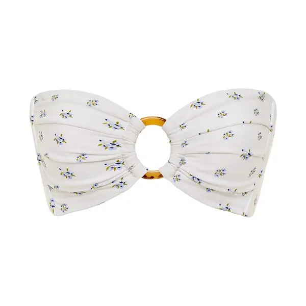 MONTCE Heidi Floral Tori Bandeau Bikini Top - White