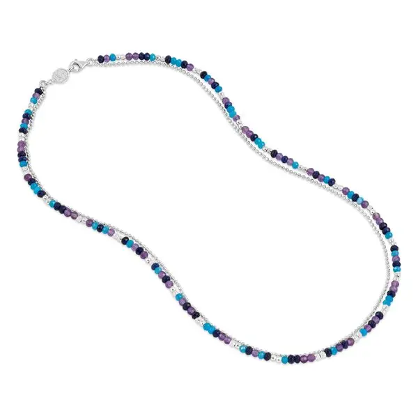 DOWER & HALL Bluebell Orissa Necklace In Sterling Silver - Gray