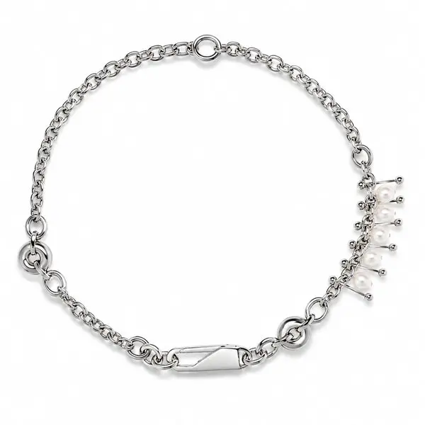 KIREI Purity Freshwater Pearl Chain Necklace - Silver