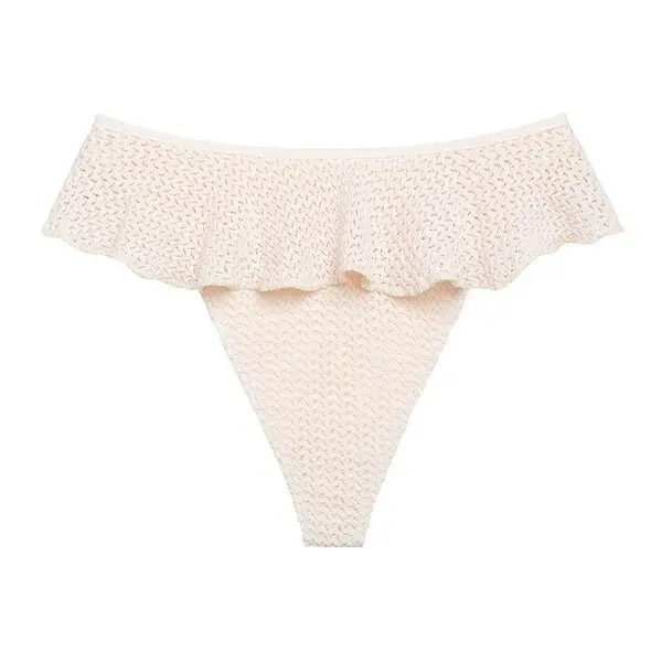 MONTCE Crochet Ruffle Bikini Bottom - White