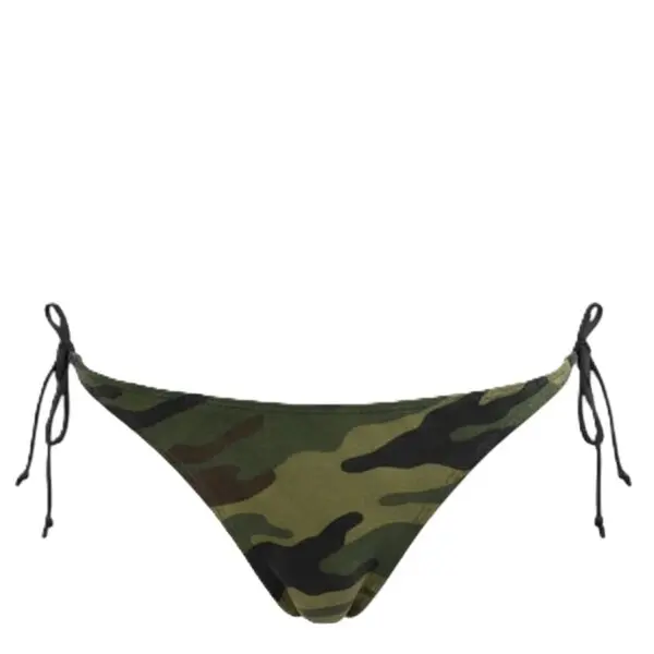 BRASINI SWIMWEAR Copa Camouflage Thong Bikini Bottom - Black