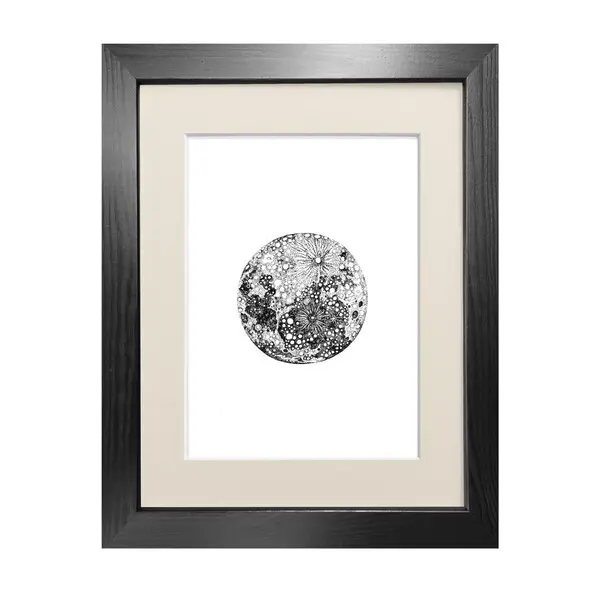 EMILY CARTER Lunar' Fine Art Print A5 - Black
