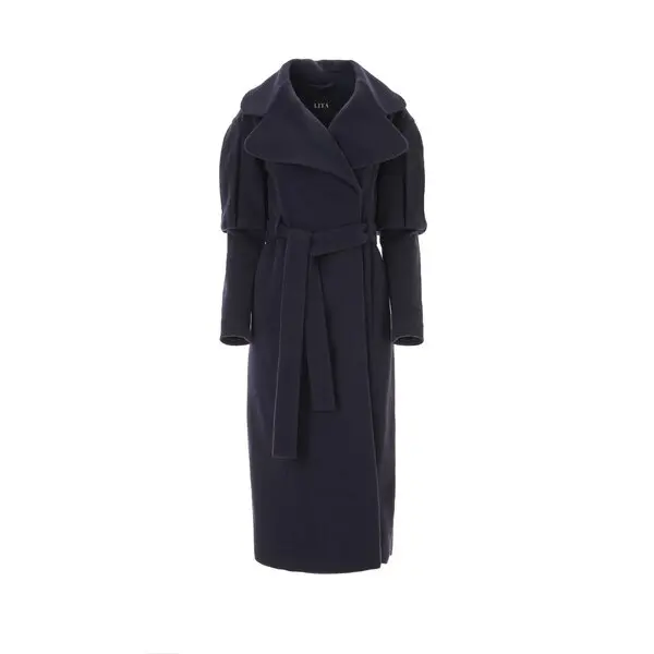 LITA COUTURE Trench Coat In Wool And Cashmere