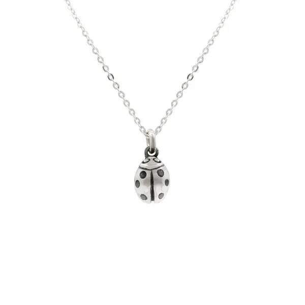 LEE RENEE Ladybird Black Diamond Necklace - Silver