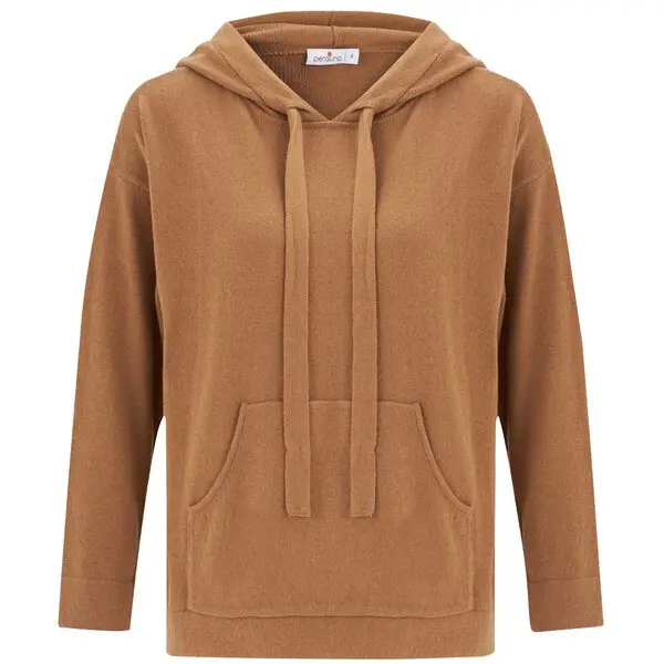 PERALUNA Cashmere Blend Knit Hoodie Pullover Sweater
