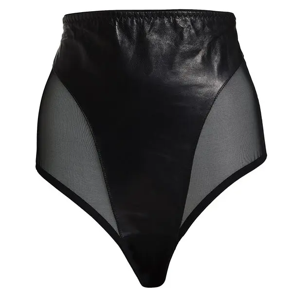SOMETHING WICKED Lexi Leather High Waist Brief - Black
