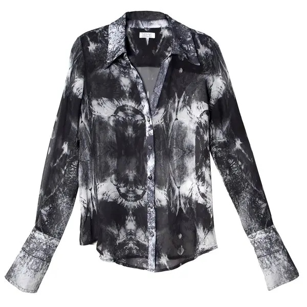 BABS BOUTIQUE NYC Silk Georgette Printed Blouse