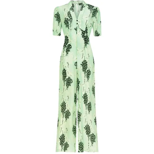 PRETTY ECCENTRIC Alana Floral Print Jumpsuit - Green