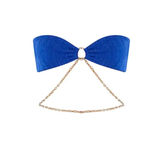 BELLETAGE SWIMWEAR Anitta Bandeau Bikini Top - Blue