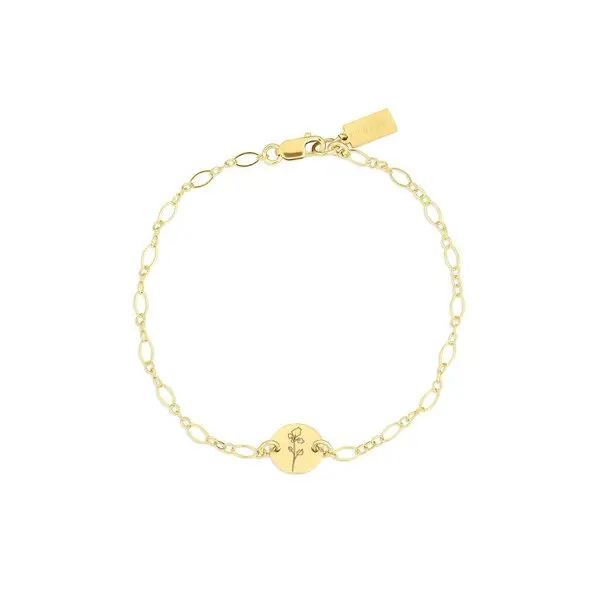 SET & STONES Lily Birth Flower Disc Bracelet - Gold