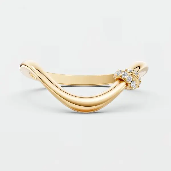 AYA FINE JEWELRY 18k Gold Diamond Contour Ring - Yellow