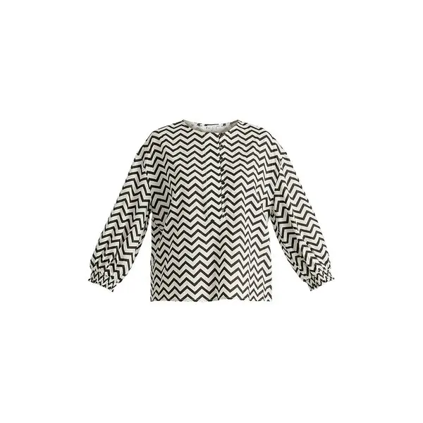 PAISIE Buttoned Top In Zigzag Pattern