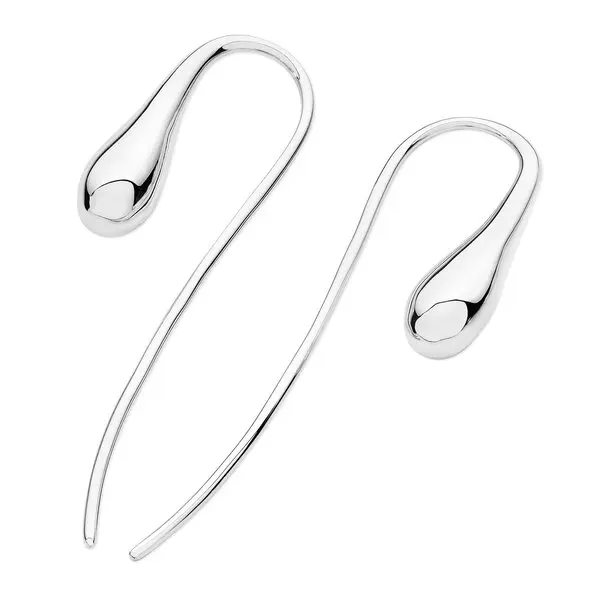 LUCY QUARTERMAINE Solid Sterling Hook Drop Earrings - Silver