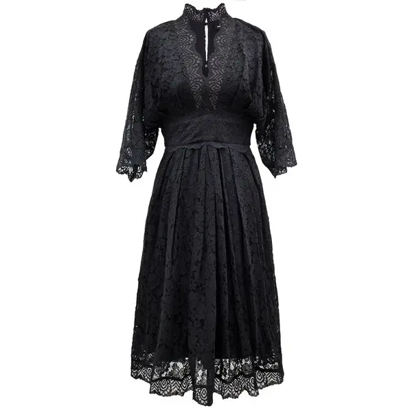 SMART AND JOY Lace Kimono Sleeve Dress