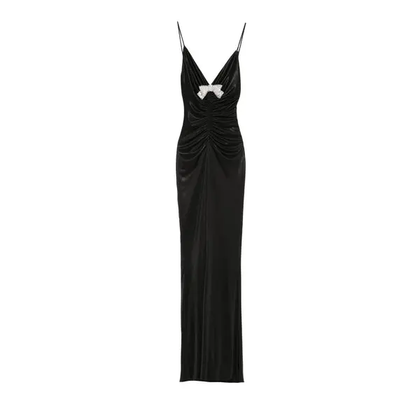 NISSA Backless Jersey Maxi Dress