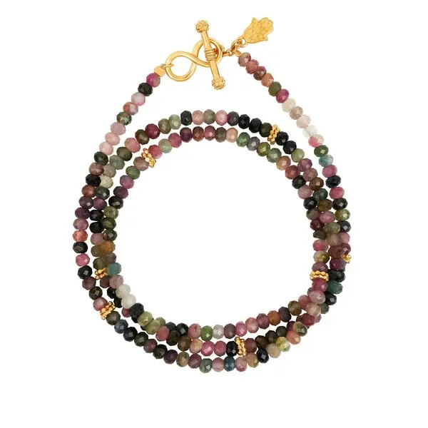KARMA AND LUCK Tourmaline Wrap Bracelet - Yellow