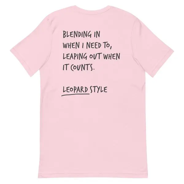 ANCHOR & CREW Cotton Think Ocean Leopard Aspirations Cotton Embroidered T-shirt - Pink