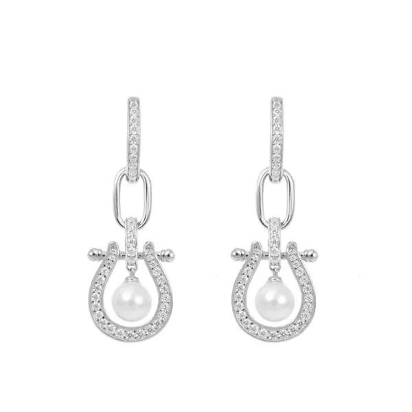 Arte Madrid Seaside Treasures Herradura Pearl Two-way Drop Earrings - Silver