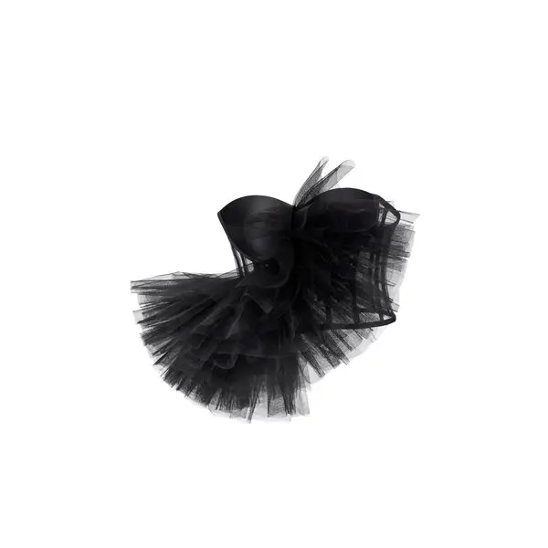 LIA ARAM Tulle-trimmed Corset - Black