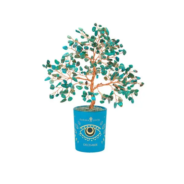 KARMA AND LUCK Blue / Green Soulful Existence Turquoise December Birthday Tree - Blue/green