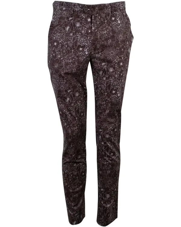 LORDS OF HARLECH Black / Grey Jack Lux Outline Floral Pant Black - Black/grey