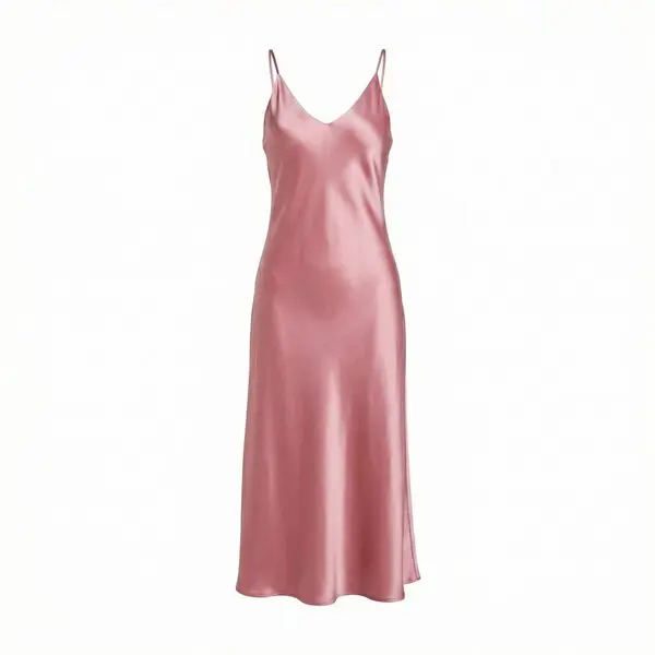 ELISE SEREN Silk Charmeuse Kintsugi Midi Slip Dress - Pink