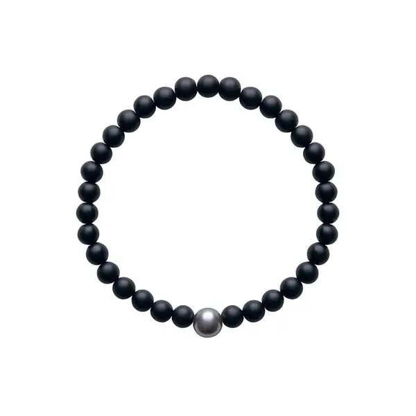 ORA PEARLS Aro Tahitian Pearl & Matt Onyx Bracelet - Black