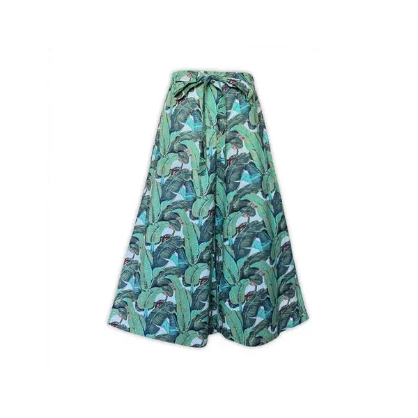 PICK HAPPY Cotton Wide Leg Pants - Green