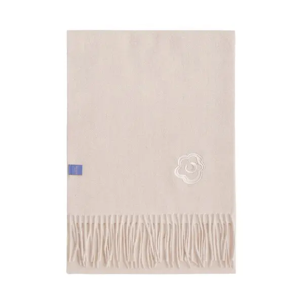 LOST PATTERN Lost In Warmth" Classic Cashmere Scarf Cream - White
