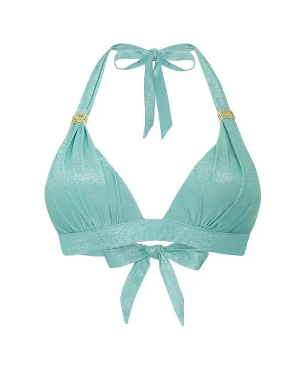 LEYLA MAYA Annie Halter-neck Bikini Top - Green