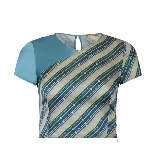 SHUMINGYU Bronze Mountain Silk Crop Top