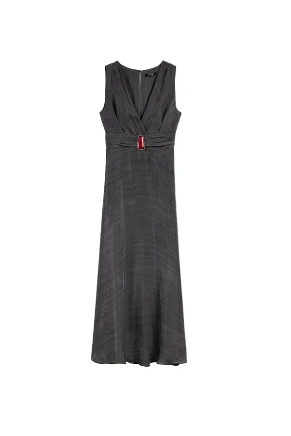 NOCTURNE V-neck Sleeveless Midi Dress